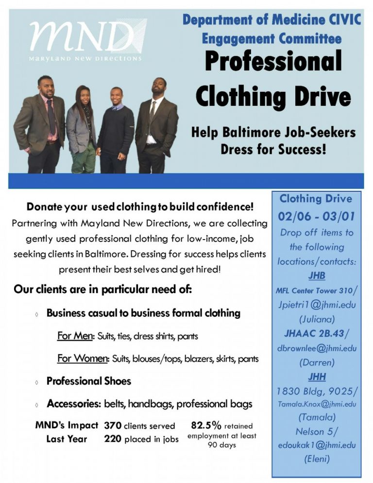 Donate to the Professional Clothing Drive | Medicine Matters
